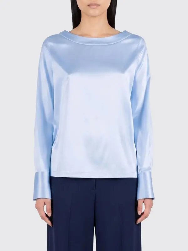 MAZZARELLI Stretch Silk Blouse - Gnawed Blue