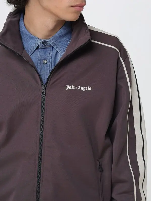 Palm Angels Polyester Zip-up Track Jacket With Logo