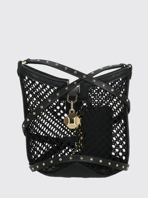 LANVIN Mesh Cotton And Leather Bag With Studs - Black