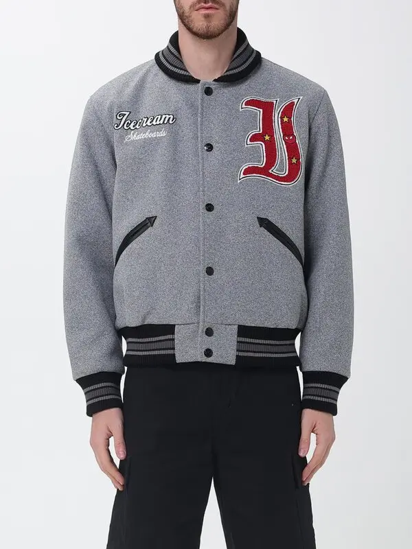 ICECREAM Varsity Bomber Jacket - Grey