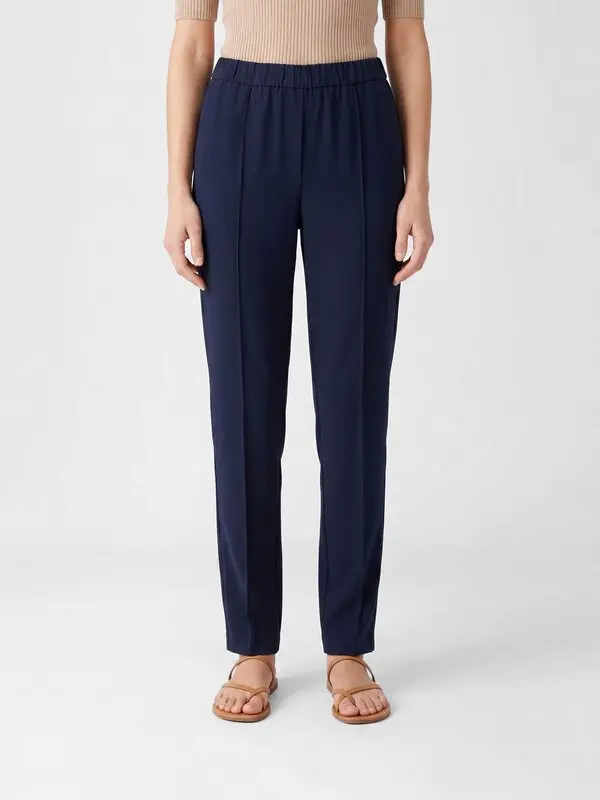 Fabiana Filippi Straight Viscose Blend Trousers - Blue