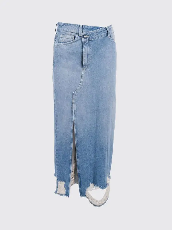 DONDUP Distressed Denim Long Skirt