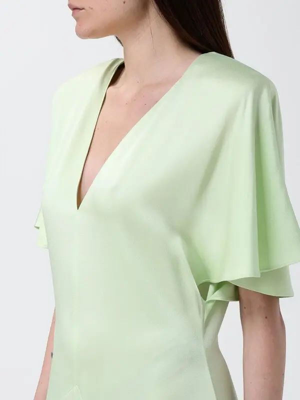 Stella McCartney Asymmetrical Satin Midi Dress - Green