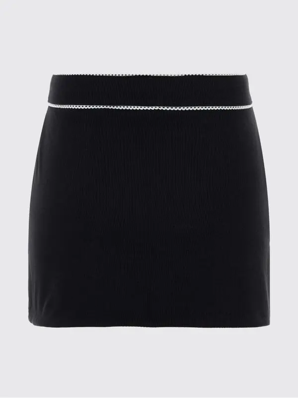 MARINE SERRE Ribbed Mini Skirt With Drawstring Waist