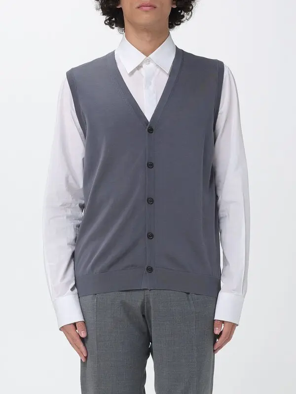DRUMOHR Cotton V-neck Vest - Grey