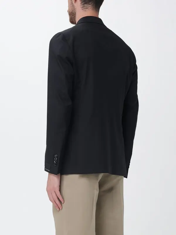 Tagliatore Double-breasted Virgin Wool Blazer - Black