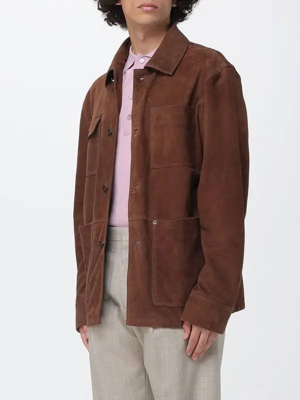 PAOLO PECORA Suede Jacket - Brown
