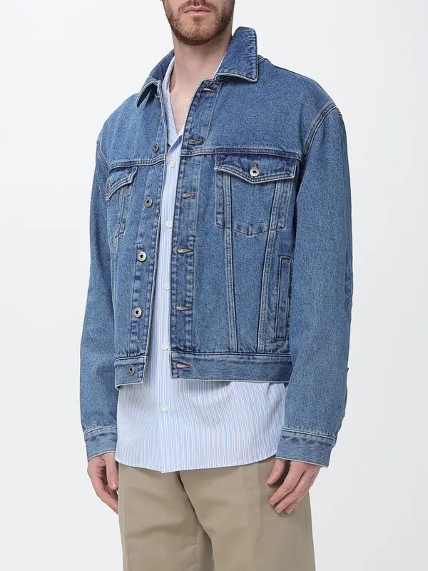 Loewe Embroidered Logo Denim Jacket - Gnawed Blue