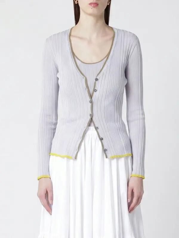 ROBERTO COLLINA Ribbed Viscose Cardigan