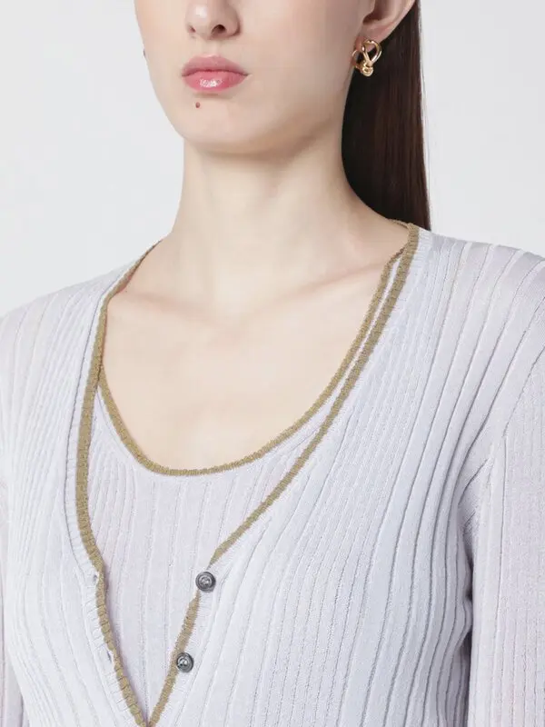ROBERTO COLLINA Ribbed Viscose Cardigan