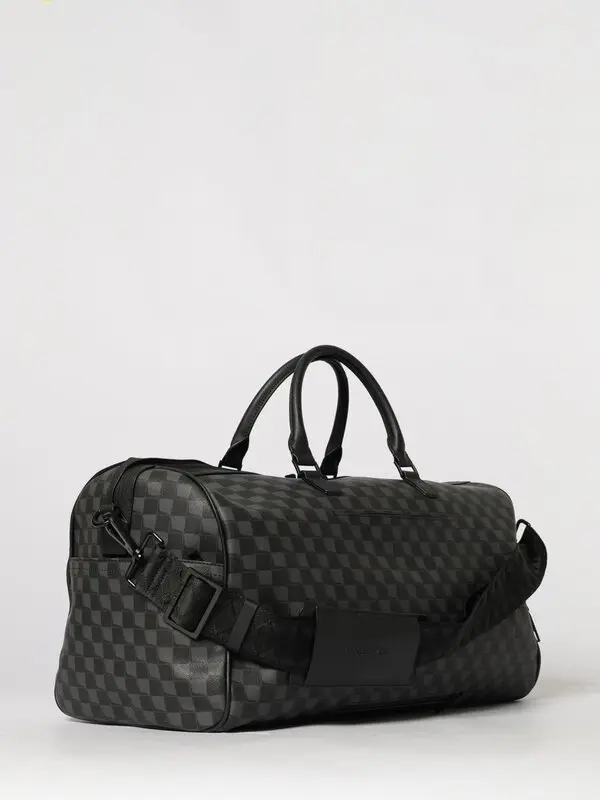 SPRAYGROUND Saffiano Coated Cotton Duffle Bag With Check Pattern And Logo