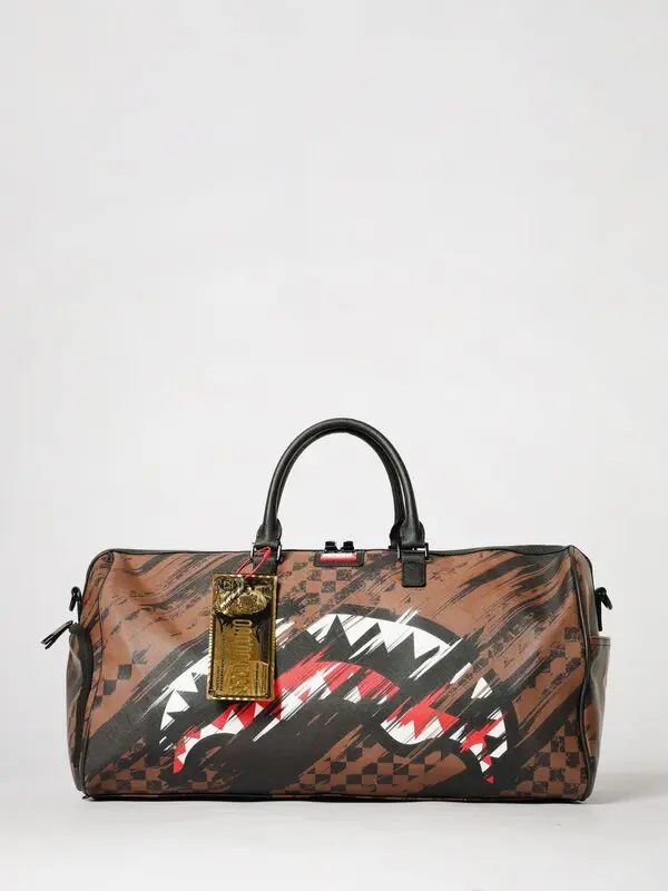 SPRAYGROUND Saffiano Coated Cotton Duffle Bag With Printed Logo