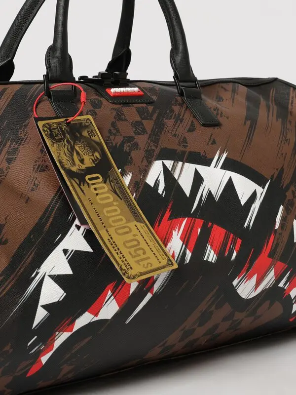 SPRAYGROUND Saffiano Coated Cotton Duffle Bag With Printed Logo