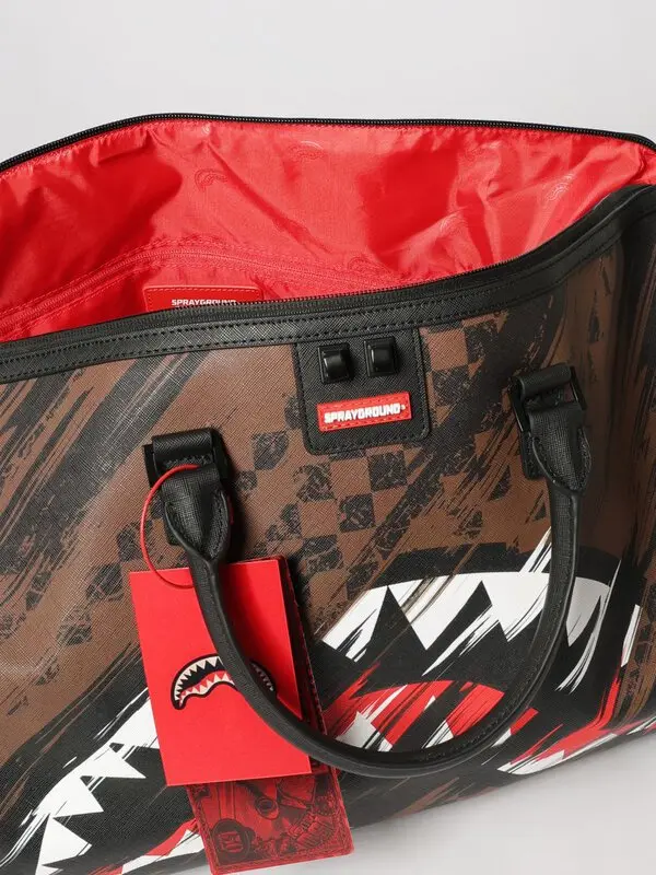 SPRAYGROUND Saffiano Coated Cotton Duffle Bag With Printed Logo