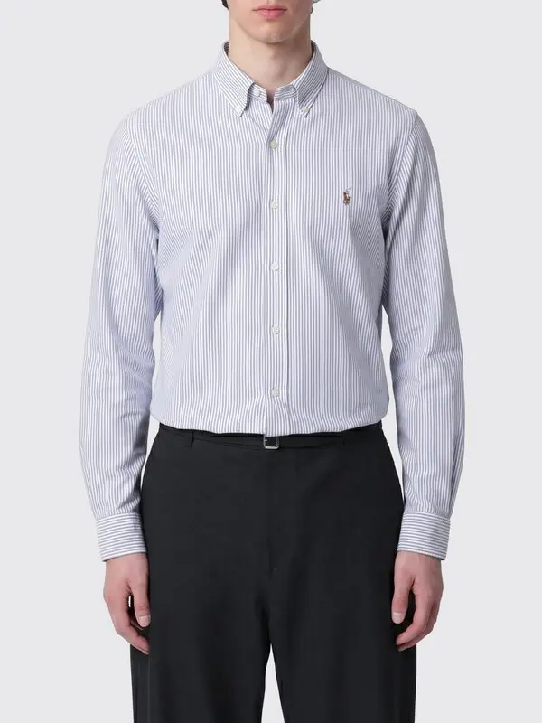 Polo Ralph Lauren Striped Cotton Poplin Shirt - Blue