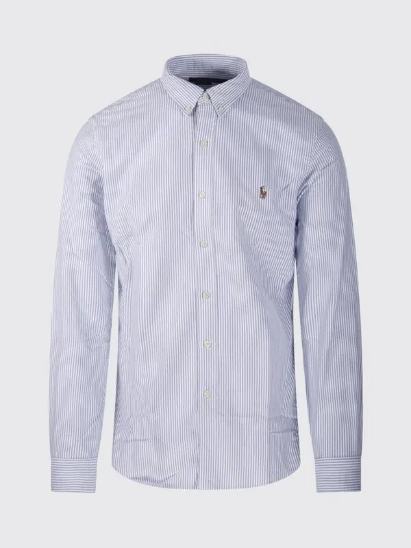 Polo Ralph Lauren Striped Cotton Poplin Shirt - Blue
