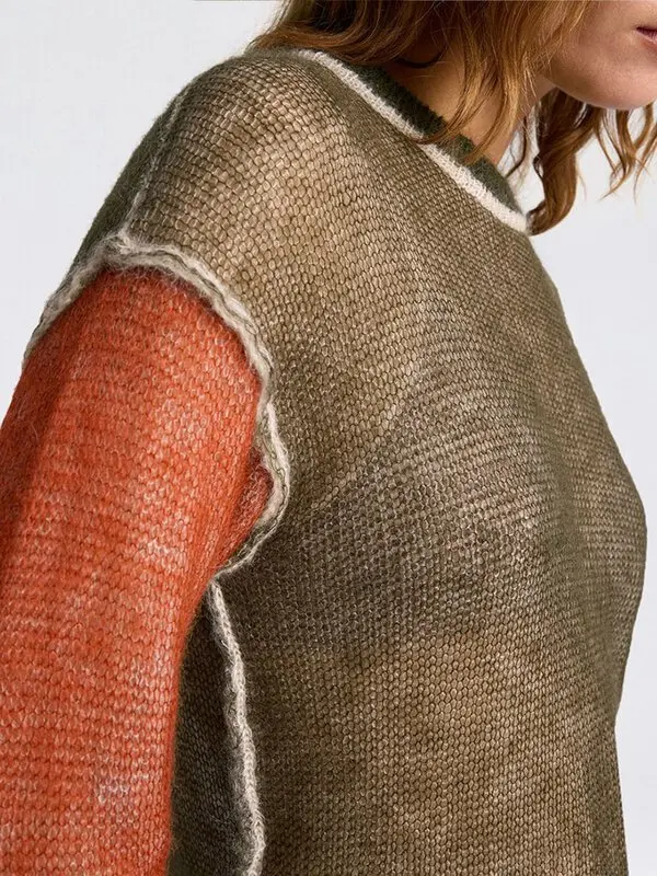Momoni Block Mohair Wool Pullover - Multicolor