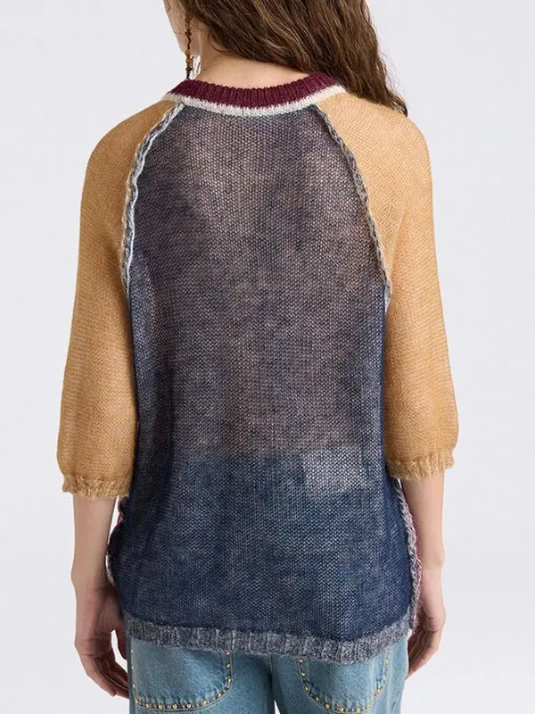 Momoni Contrast Knit Sweater