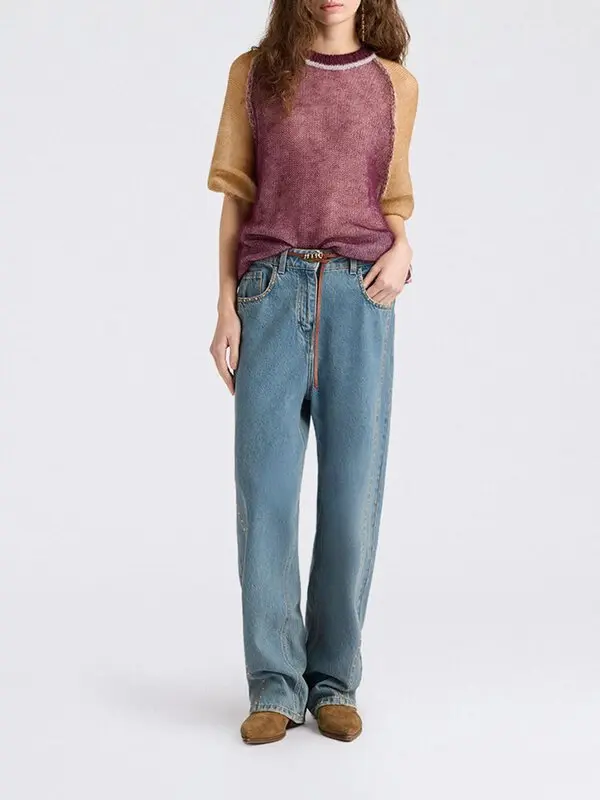 Momoni Block Mohair Wool Pullover