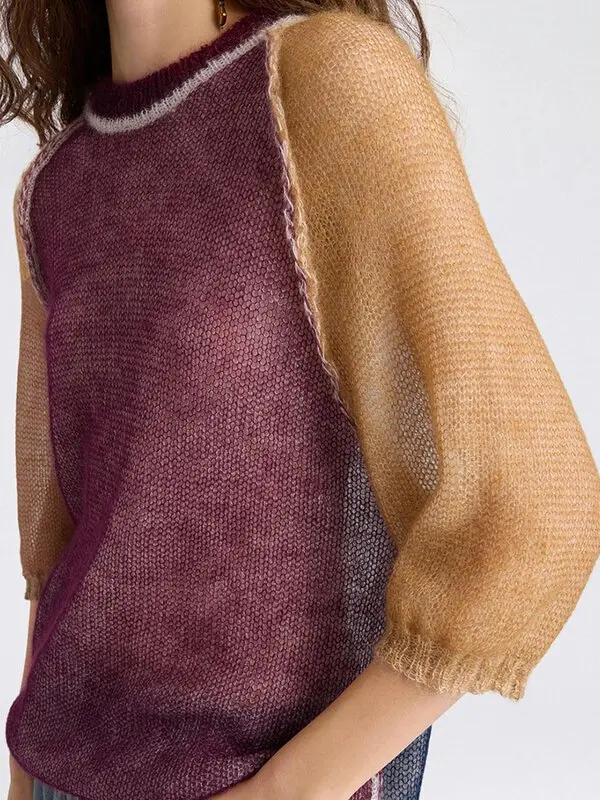 Momoni Block Mohair Wool Pullover