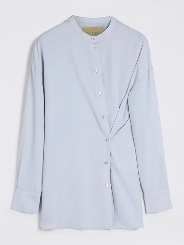 Momoni Silk Blend Shirt With Mandarin Collar