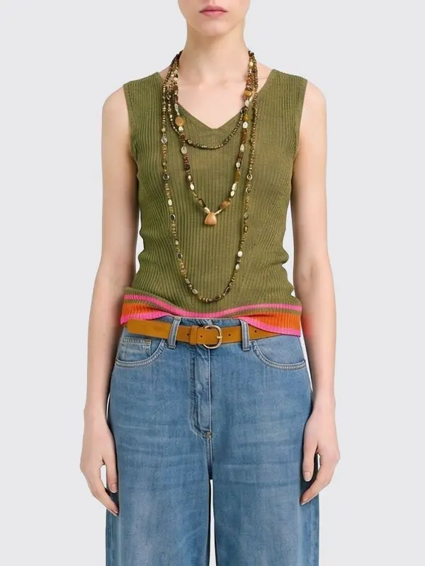 Momoni Linen Knit Top - Sage