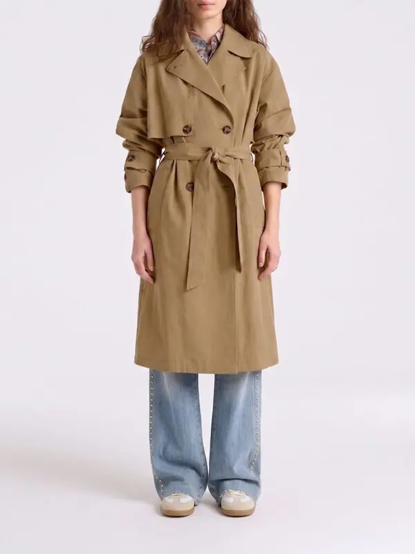 Momoni Double-breasted Cotton Blend Trench Coat