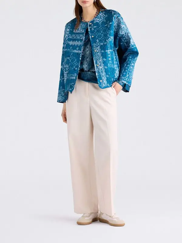 Momoni Gelsomino Printed Viscose Twill Coat
