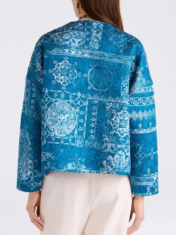Momoni Gelsomino Printed Viscose Twill Coat
