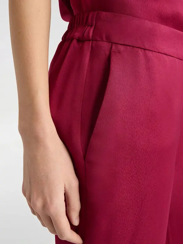 Momoni Viscose Palazzo Trousers - Raspberry