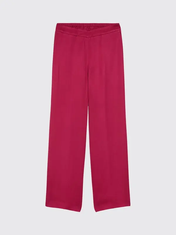 Momoni Viscose Palazzo Trousers - Raspberry