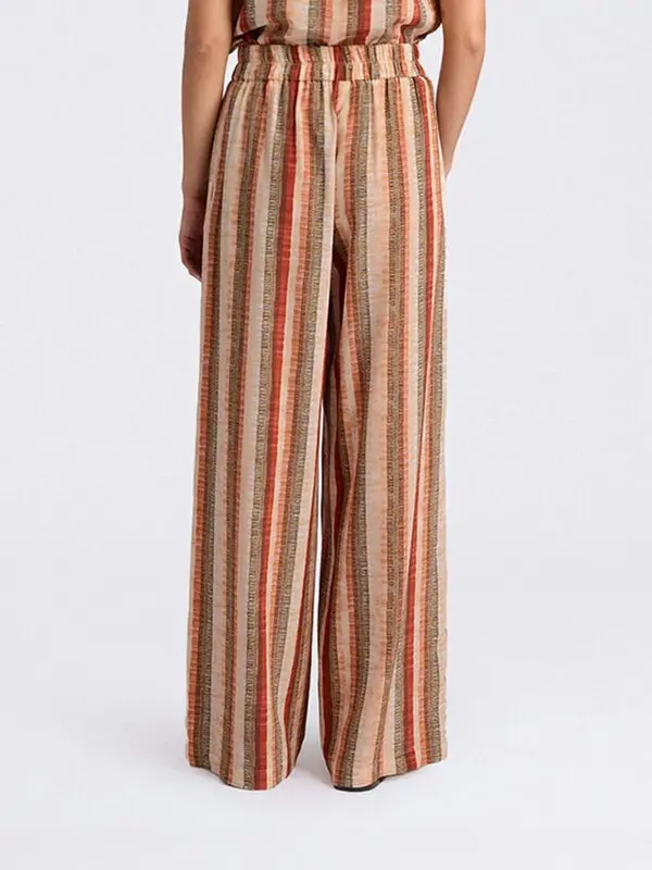 Momoni Striped Silk Palazzo Trousers