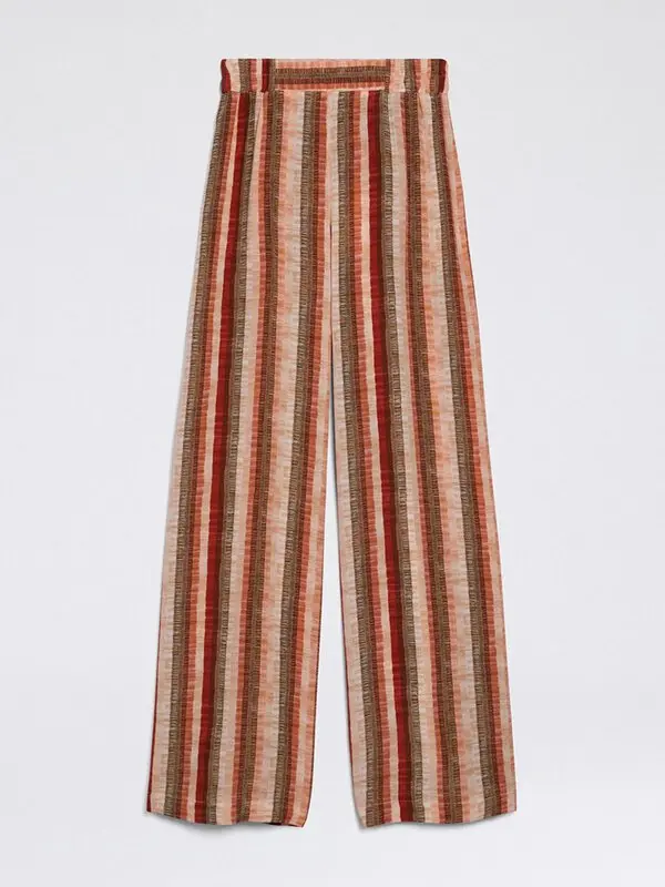 Momoni Striped Silk Palazzo Trousers