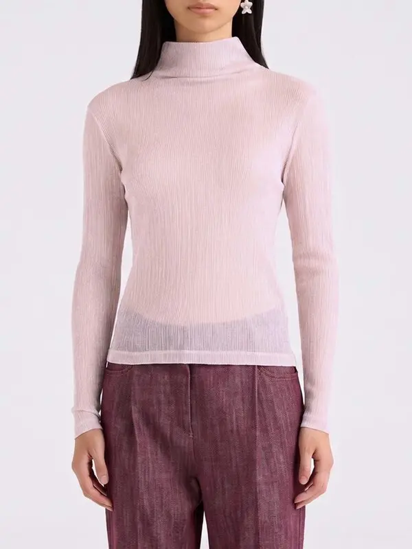 Momoni Turtleneck Long Sleeve Top - Pink
