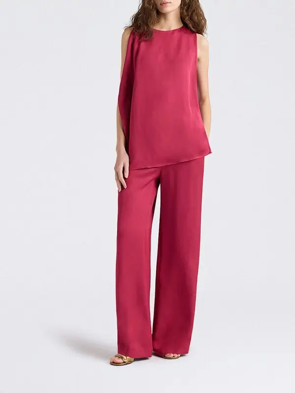 Momoni Sleeveless Viscose Blouse - Raspberry