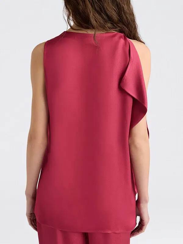 Momoni Sleeveless Viscose Blouse - Raspberry