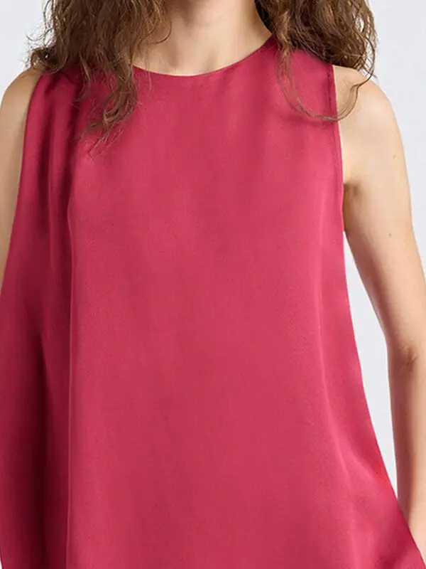 Momoni Sleeveless Viscose Blouse - Raspberry
