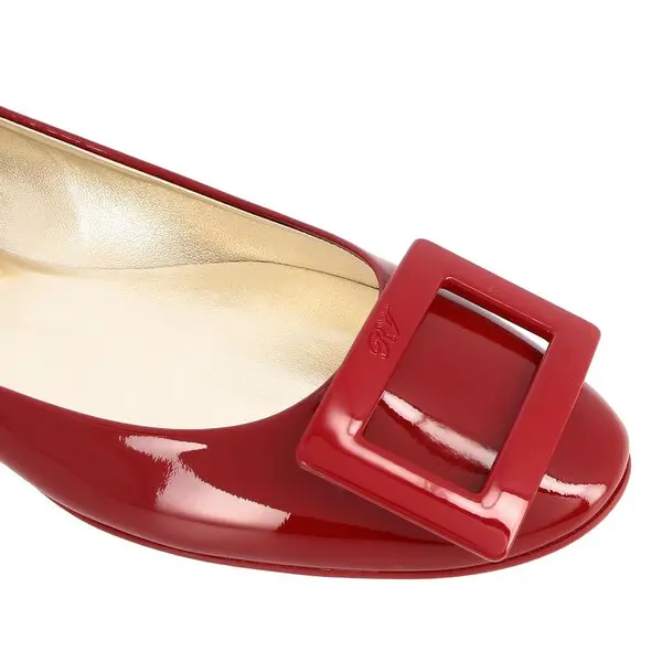 ROGER VIVIER Gommette Patent Leather Ballerina Flats - Red