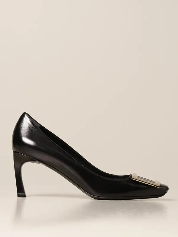ROGER VIVIER Trompette Pumps In Leather With Buckle Detail - Black