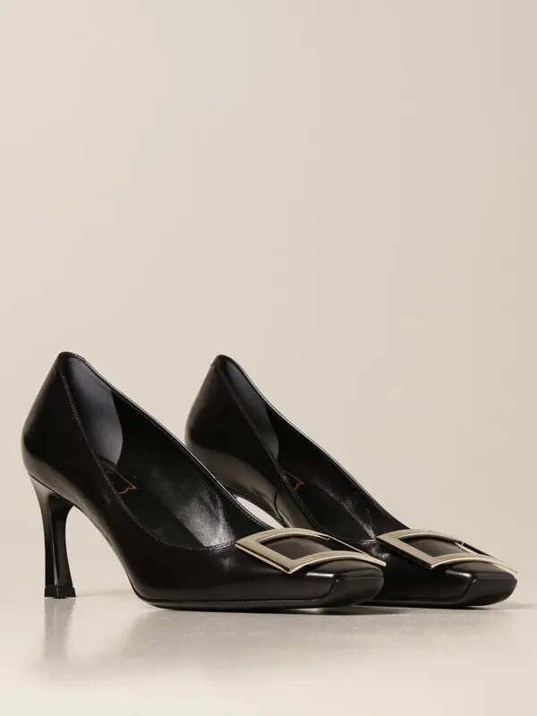 ROGER VIVIER Trompette Pumps In Leather With Buckle Detail - Black