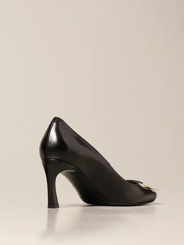 ROGER VIVIER Trompette Pumps In Leather With Buckle Detail - Black