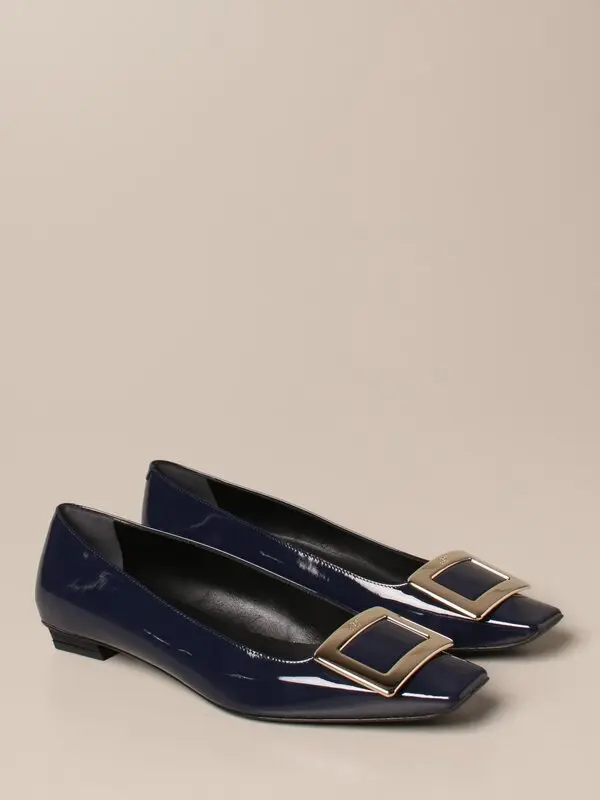 ROGER VIVIER Belle Vivier Patent Leather Pumps - Blue