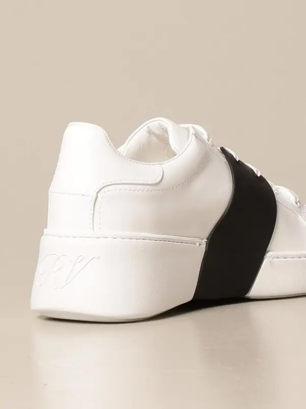 ROGER VIVIER Skate Sneakers In Leather With Buckle - White
