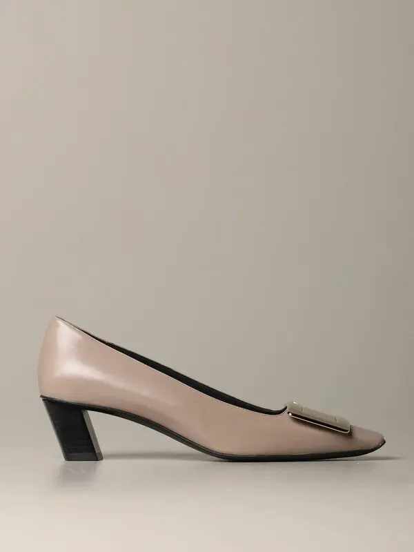 ROGER VIVIER Belle Vivier Leather Pumps - Beige