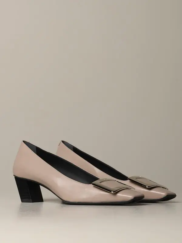 ROGER VIVIER Belle Vivier Leather Pumps - Beige