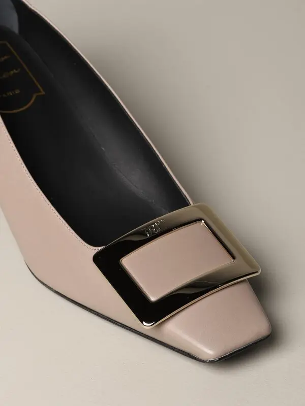 ROGER VIVIER Belle Vivier Leather Pumps - Beige