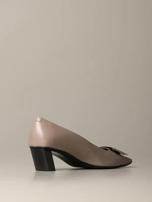 ROGER VIVIER Belle Vivier Leather Pumps - Beige