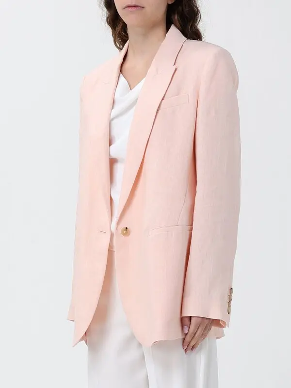 FORTE_FORTE Single-breasted Linen Blazer - Pink