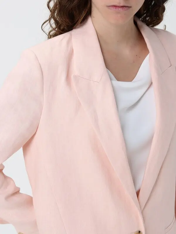 FORTE_FORTE Single-breasted Linen Blazer - Pink