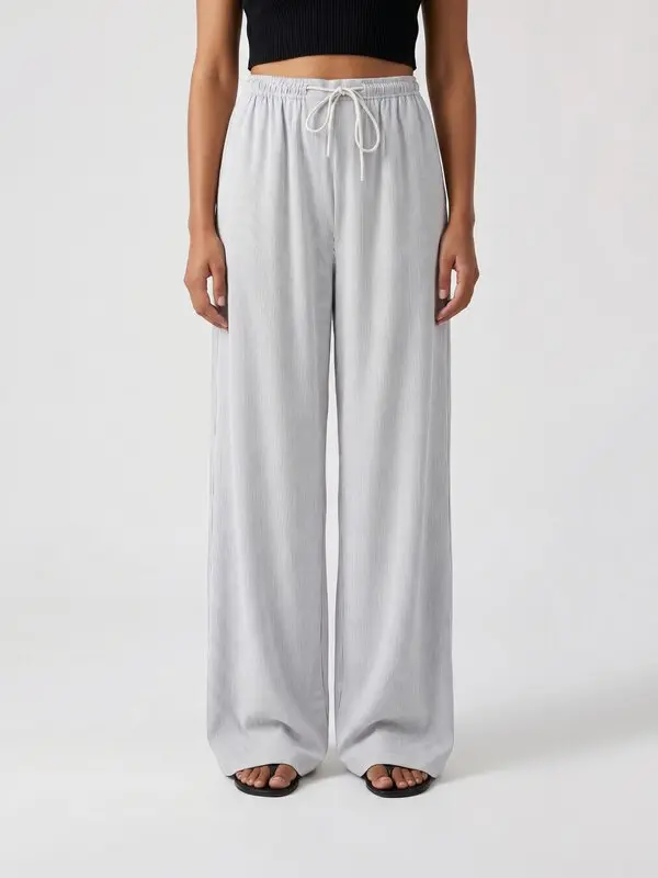 Emporio Armani Striped Crêpe Wide-leg Trousers